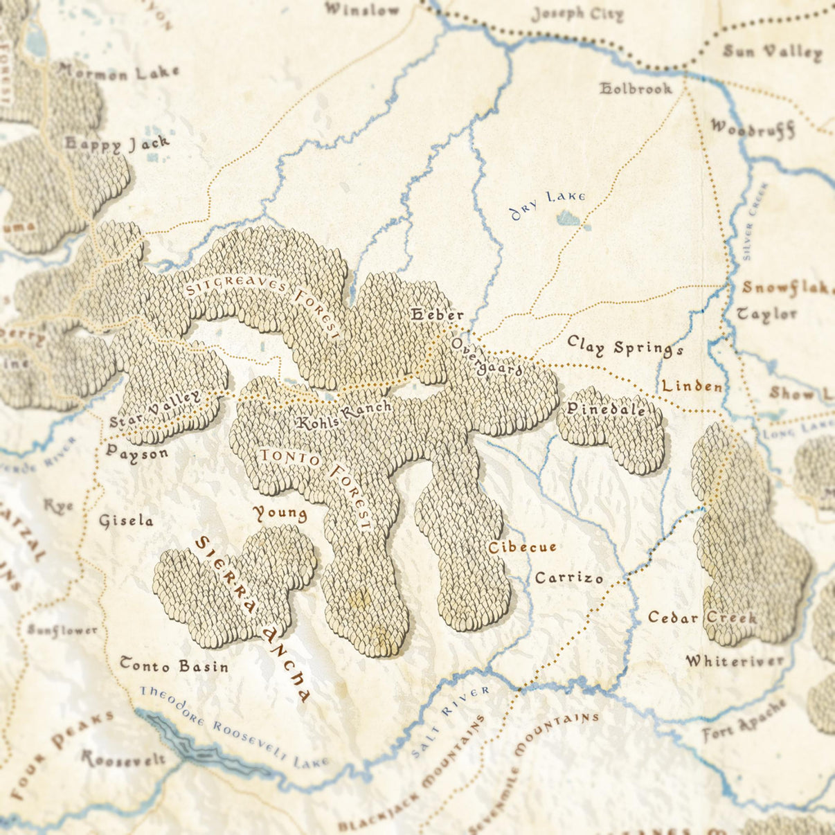 Arizona Fantasy Map Print – Maps of the Wild